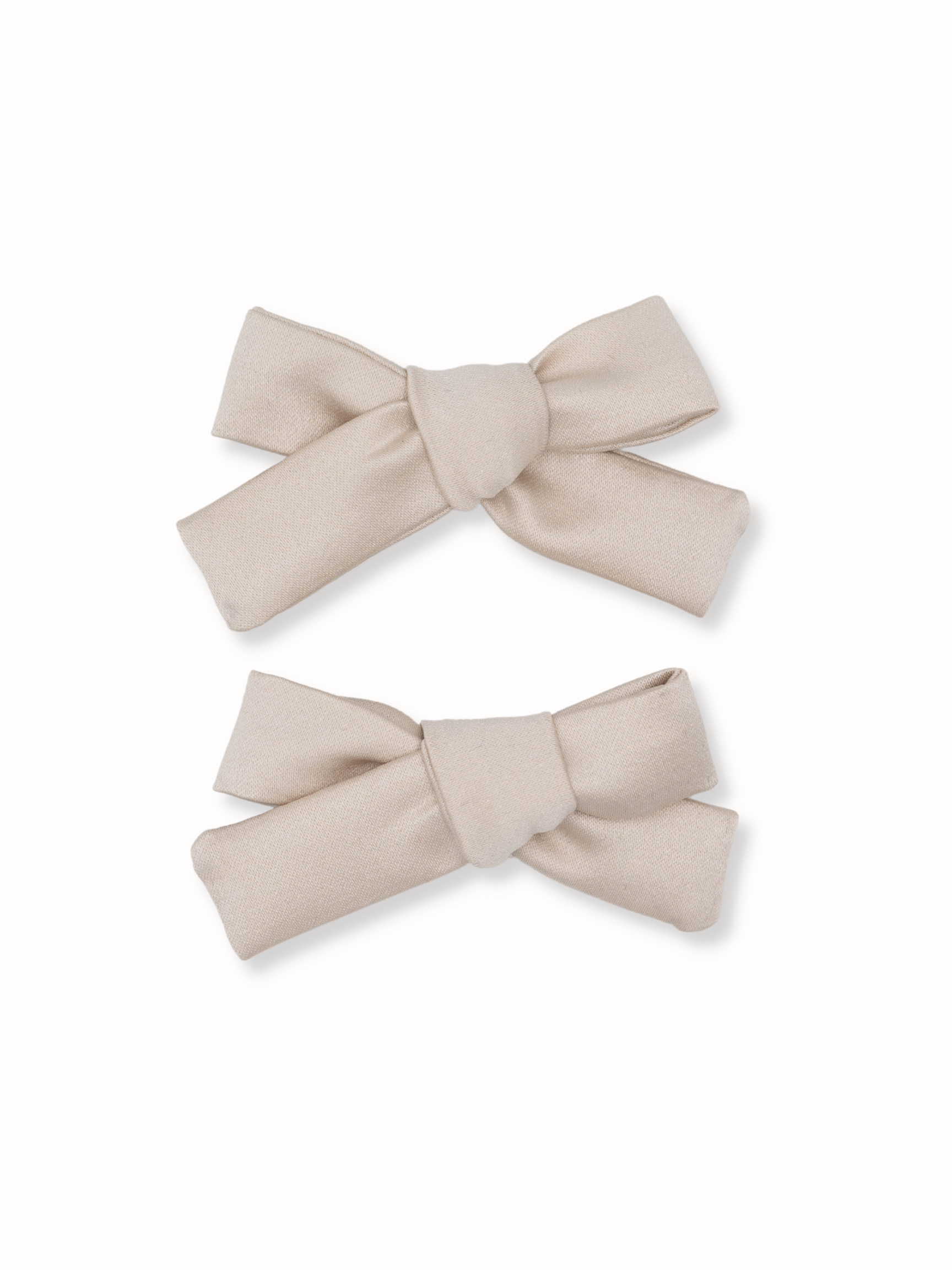 Giselle Cream Satin Mini Schoolgirl Bow 2 piece sets – livyloucollection